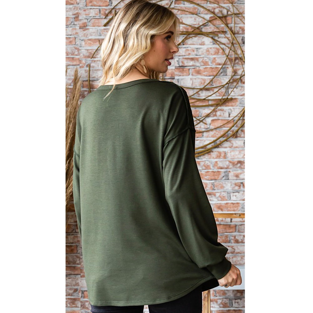 Dark Olive Green Color Block Lace Accent Knit Top – MeAndMommysCloset
