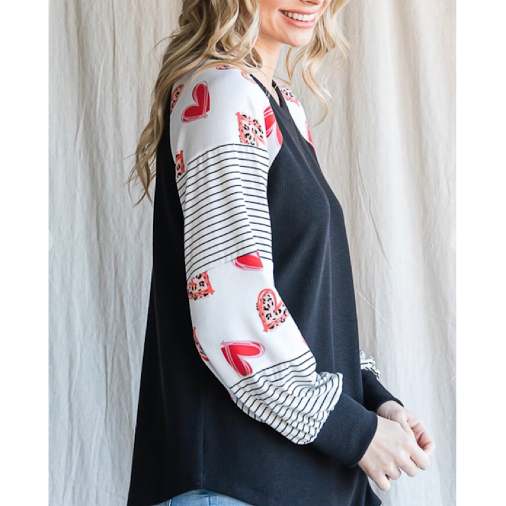 Black Valentines Red Hearts Raglan Top – MeAndMommysCloset